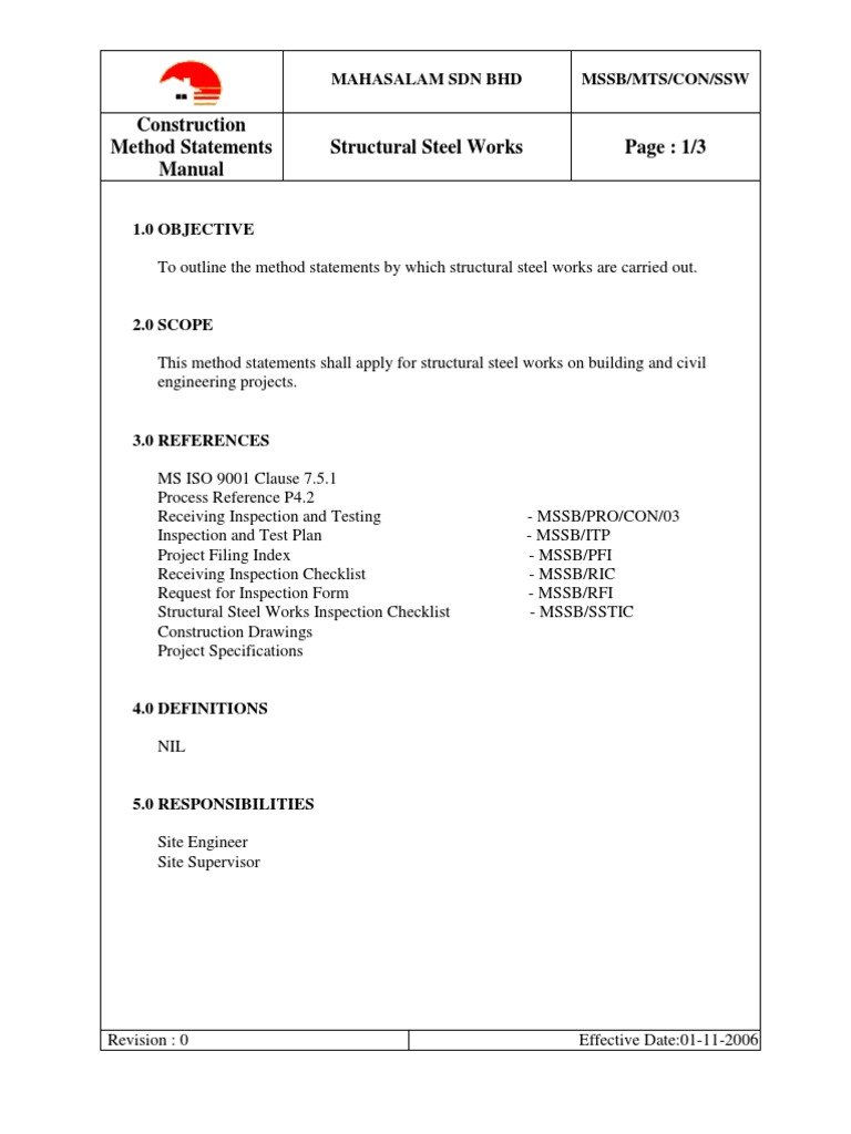 MSSB MTS CON SSW (Structural Steel Works) | PDF | Structural Steel ...