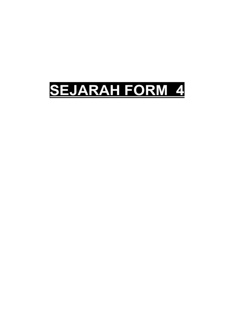 Sejarah Form 4 | PDF