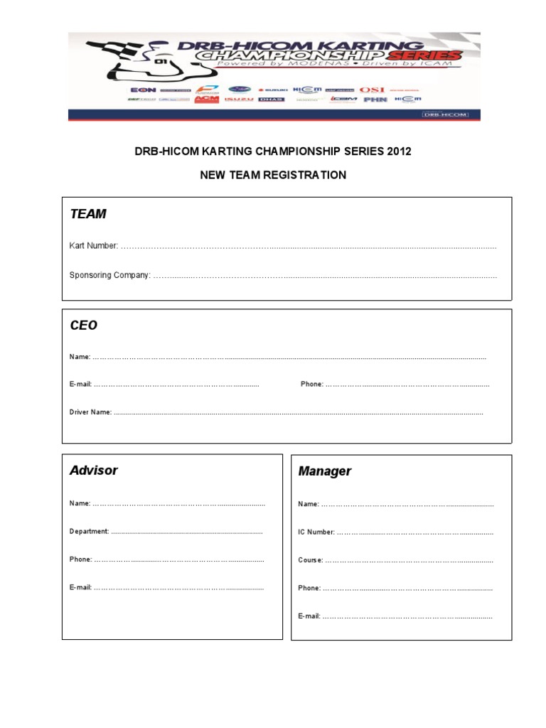 New Team Registration Form | PDF