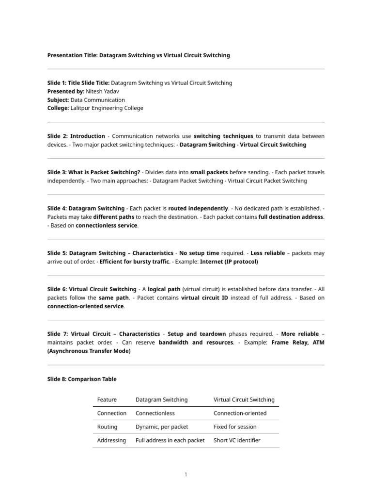Datagram Vs Virtual Circuit | PDF | Packet Switching | Asynchronous Transfer Mode