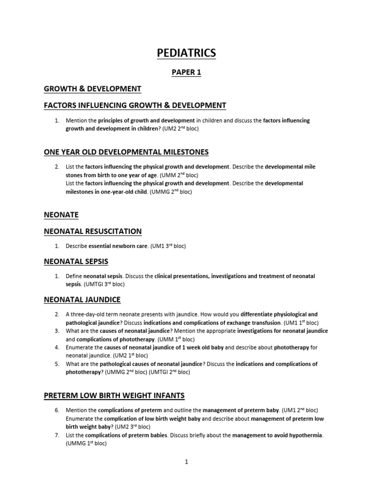 PEDIATRICS | PDF | Infants | Preterm Birth