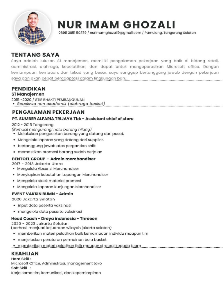 CV ATS Imam - Compressed | PDF