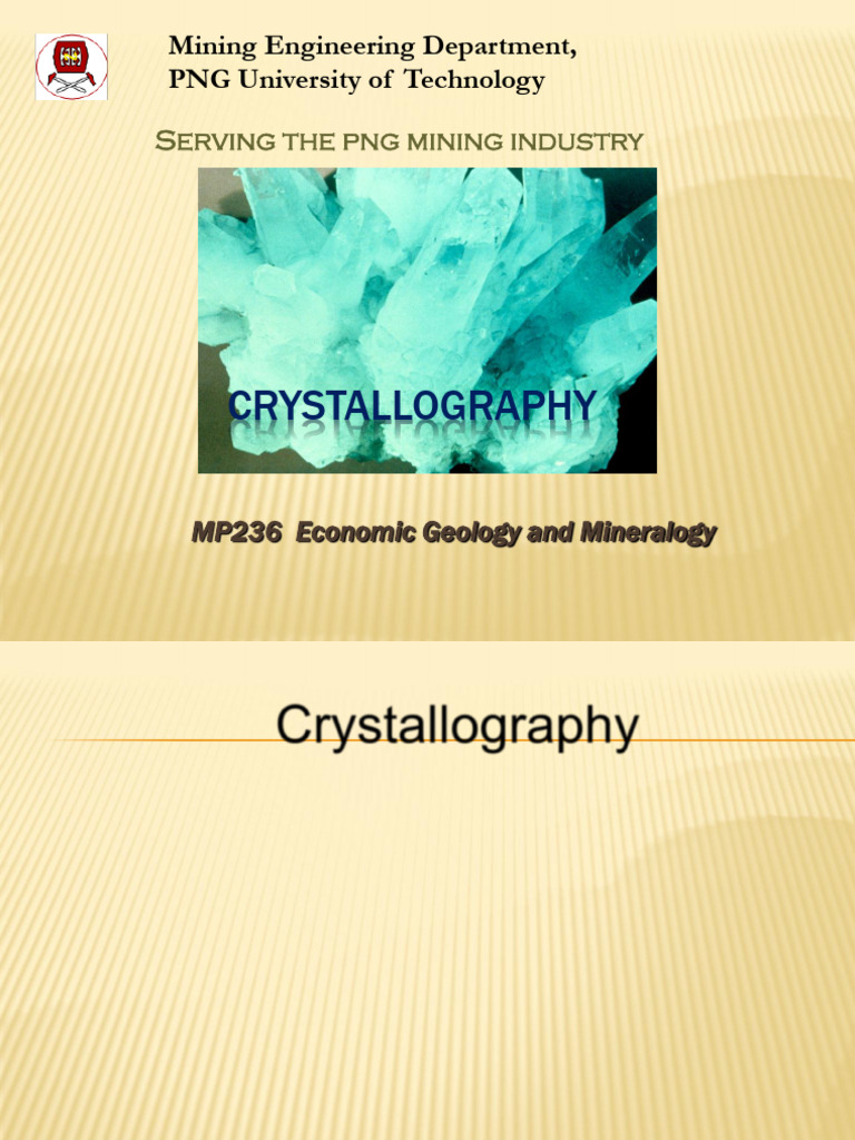 Lecture 4 CRYSTALLOGRAPHY | PDF | Crystal Structure | Crystal