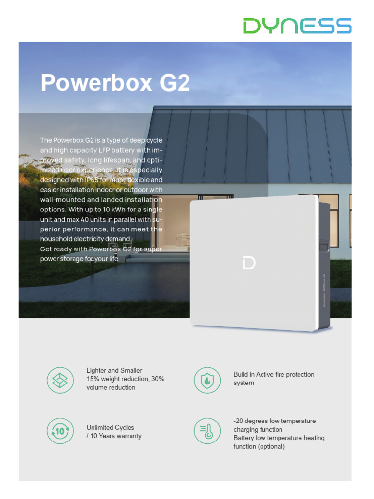 Dyness Powerbox G2 Datasheet-En | PDF | Battery Charger | Sustainable Technologies