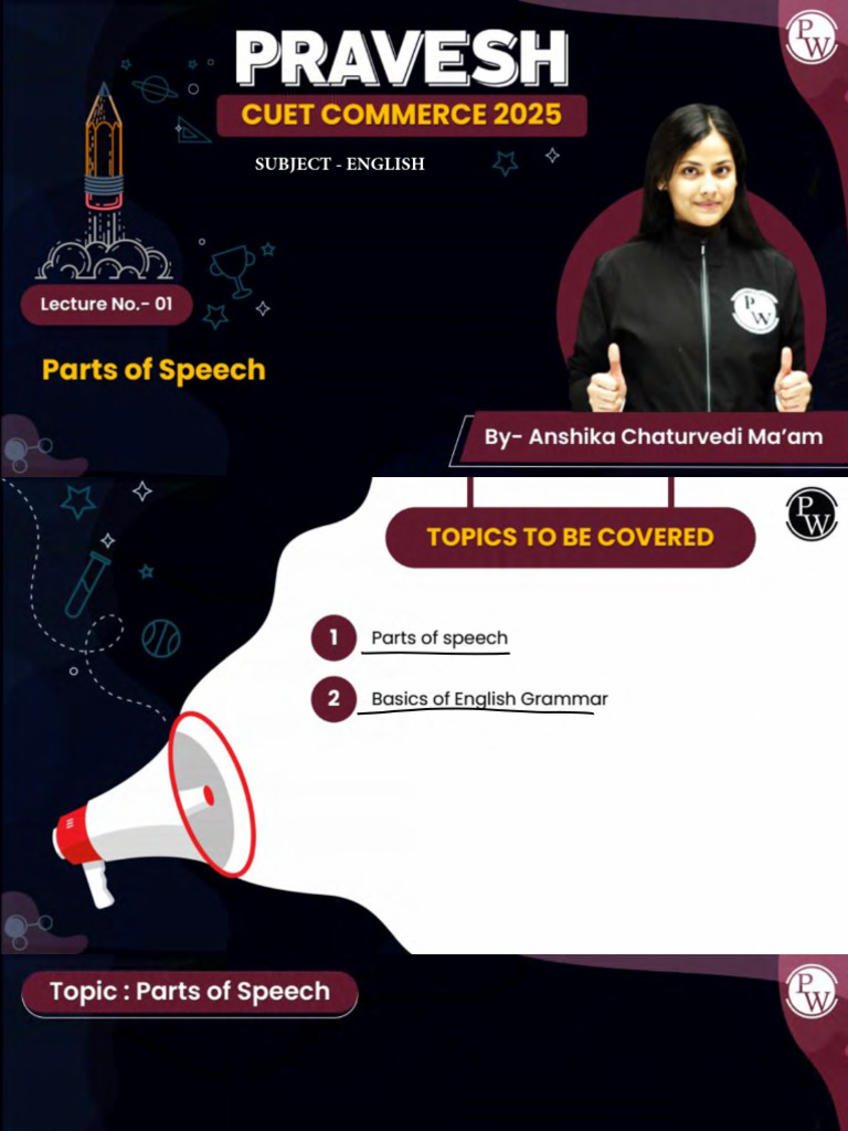 Parts of Speech 01 - Class Notes | PDF