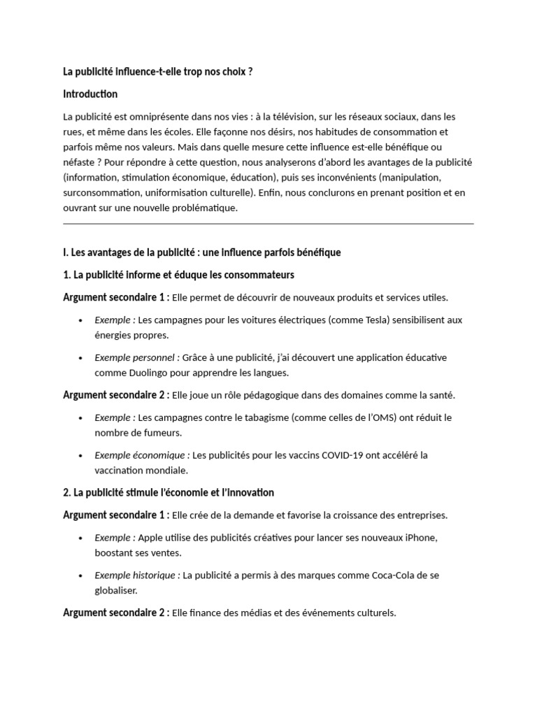 Influence de la publicité sur nos choix | PDF | Publicité | Apple Inc.