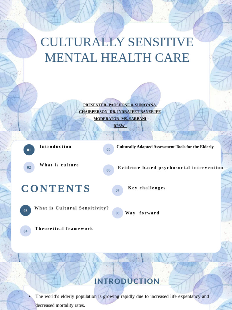 Culturally Sensitive Mental Health for Elders | PDF | Mental Health ...