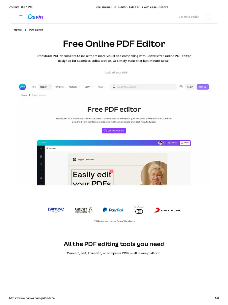 Free Online PDF Editor - Edit PDFs With Ease - Canva | PDF | Software | Computing