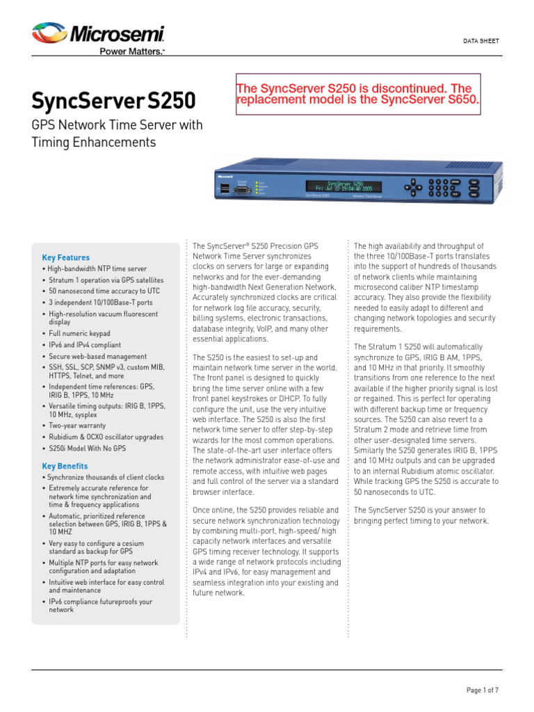 MD Microsemi s250 Datasheet VC | PDF | Computer Network | I Pv6