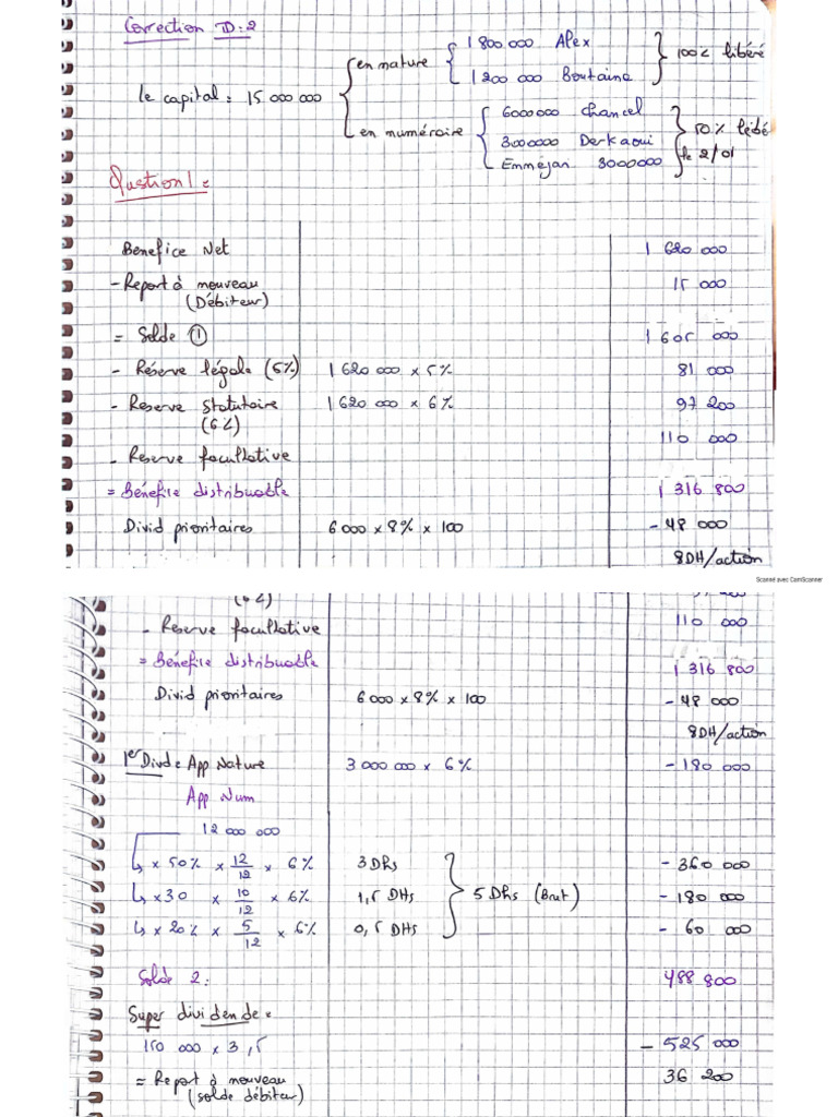 Correction TD 2 Compta | PDF