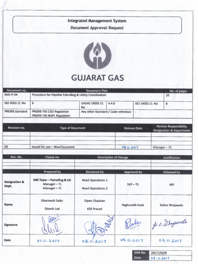 MAI-P-04 Procedure For Pipeline Patrolling and Utility Co-Ordination | PDF