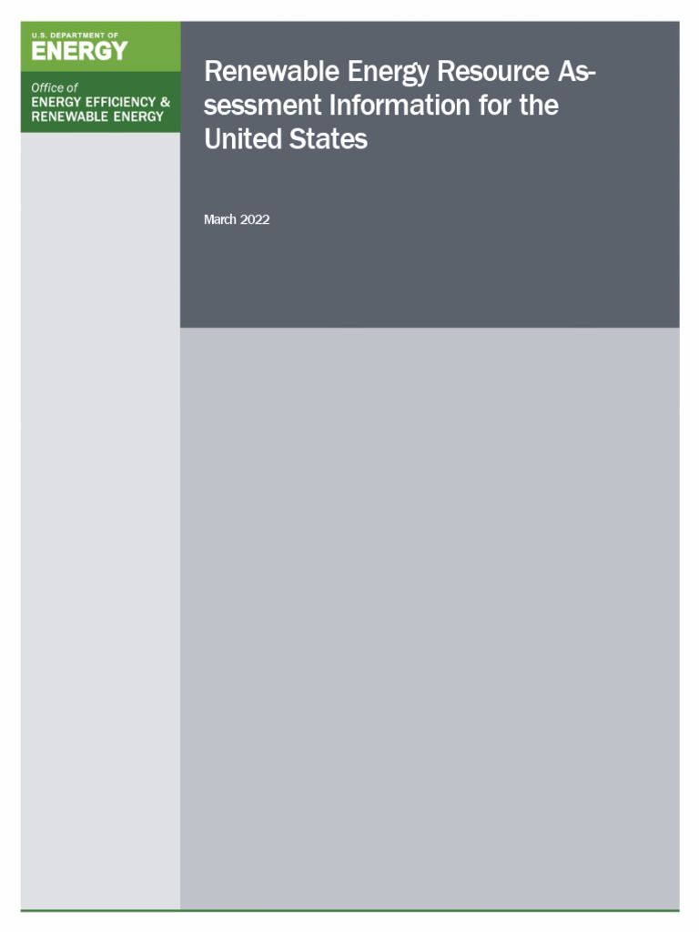 U.S. Renewable Energy Resource Assessment | PDF | Energy Development ...