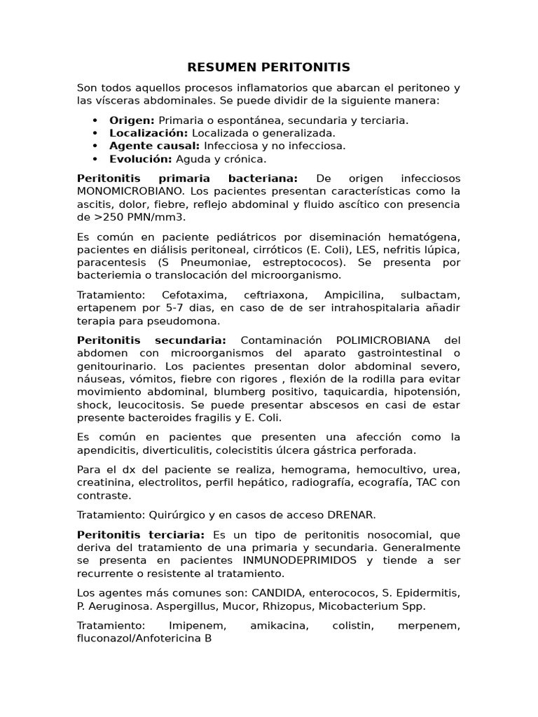 Reumen Peritonitis | PDF