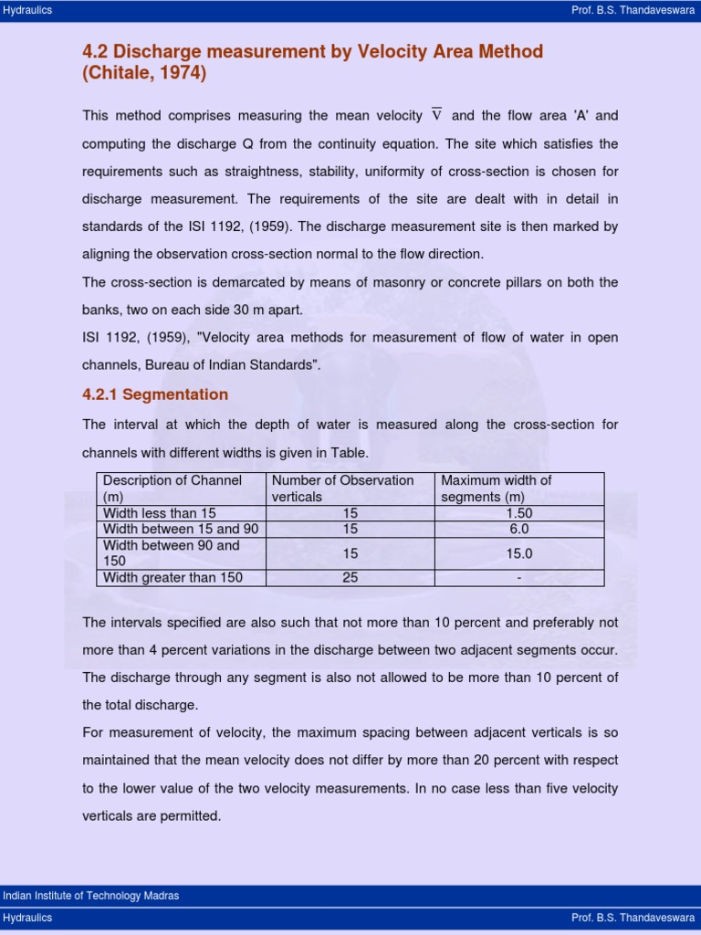 Velocity Method | Discharge (Hydrology) | River