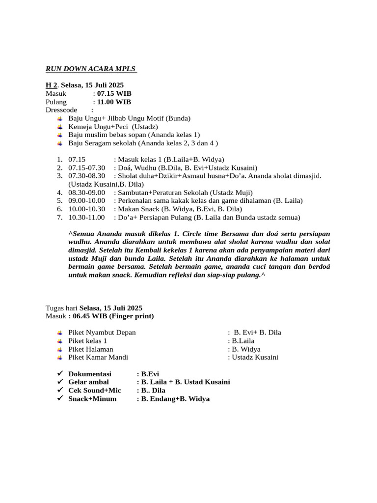 Run Down Acara Mpls h2 | PDF