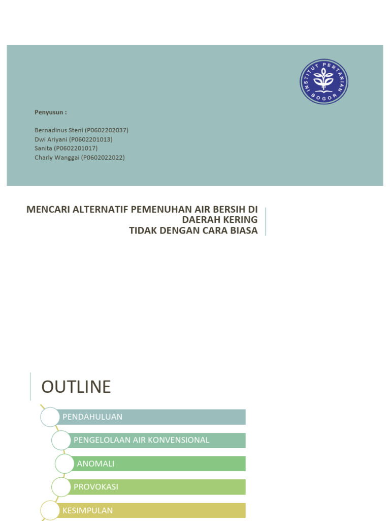 Solusi Air Bersih untuk Daerah Kering | PDF