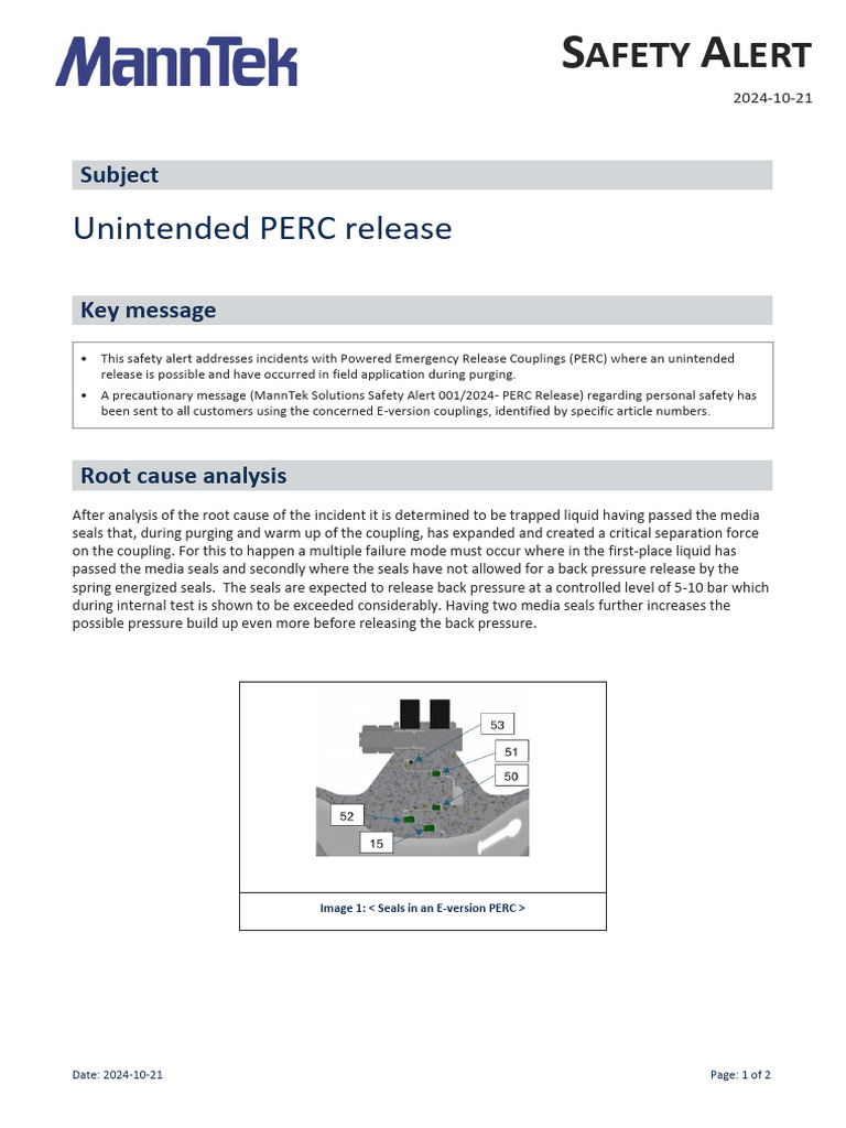 Safety Alert: PERC Release Risks | PDF | Leak