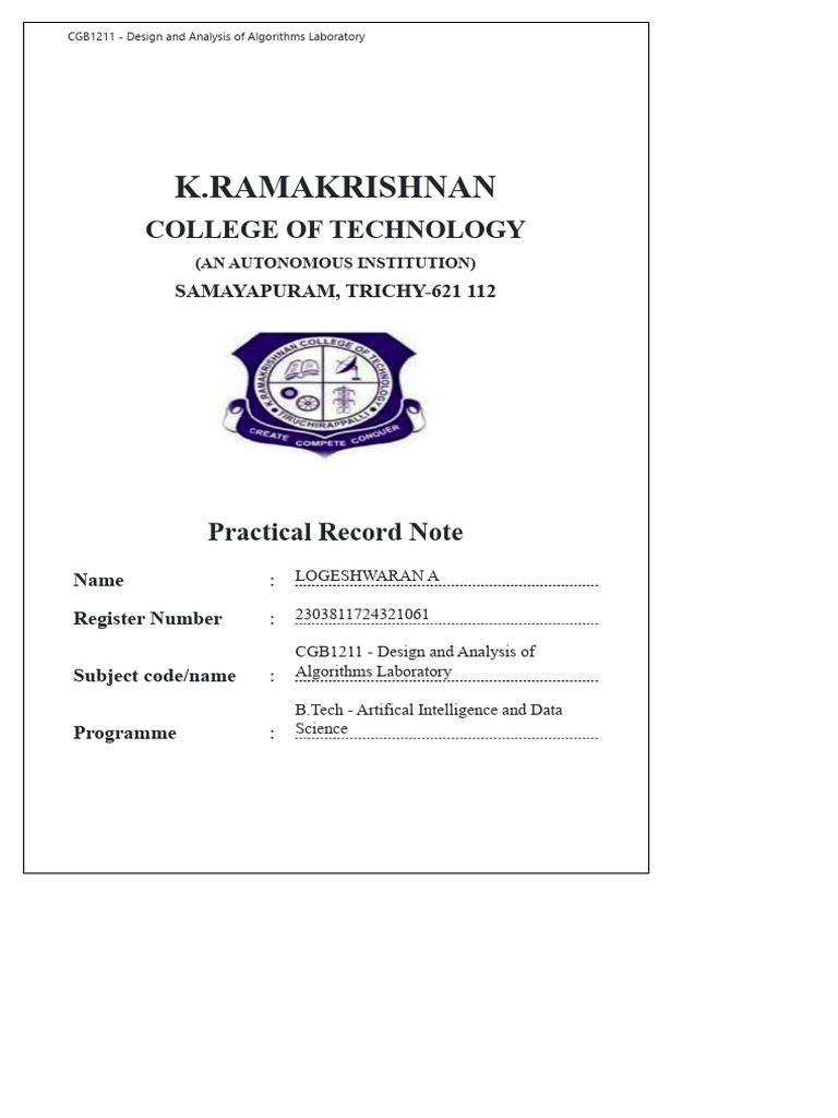 Lab Record Download - Logeswaran' | PDF | Integer (Computer Science ...