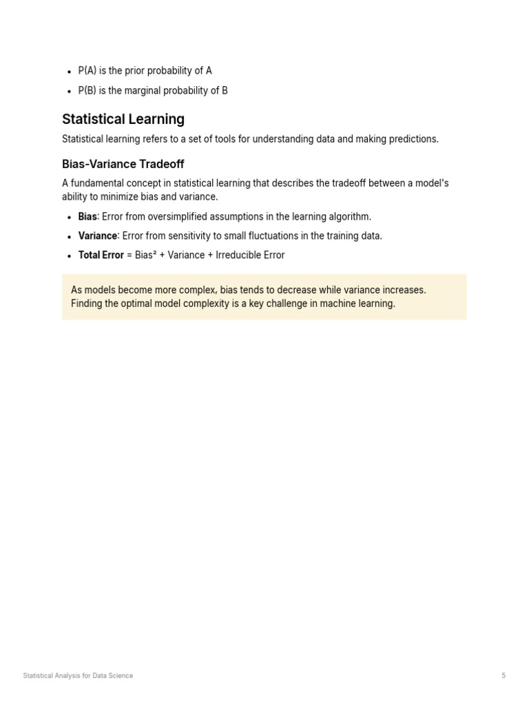 Statistical Analysis For Data Science | PDF
