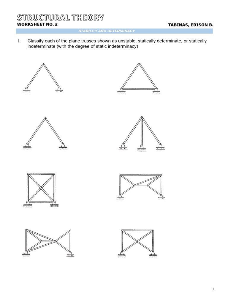 Structural Theory Worksheet | PDF