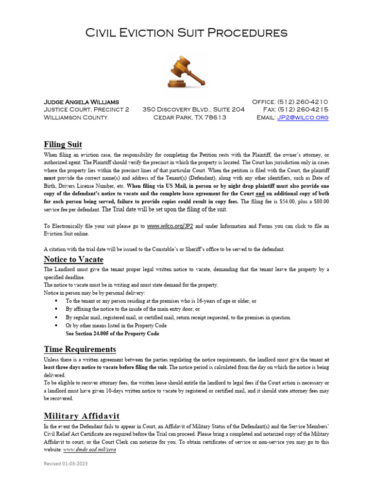 Eviction Information Sheet PDF | PDF | Eviction | Lawsuit