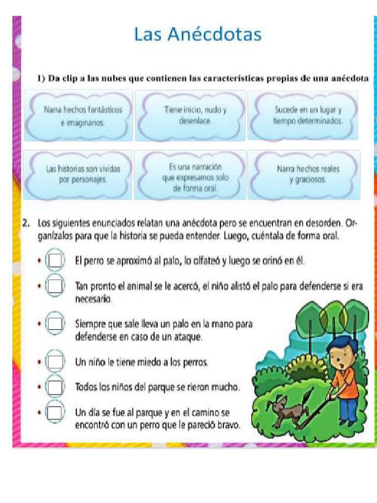 Ficha de Aplicacion de La Anecdota | PDF