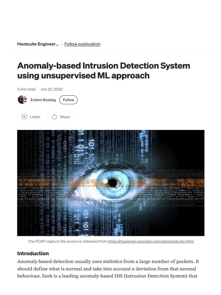 Anomaly-based Intrusion Detection System Using Unsupervised ML Approach | PDF | Machine Learning ...