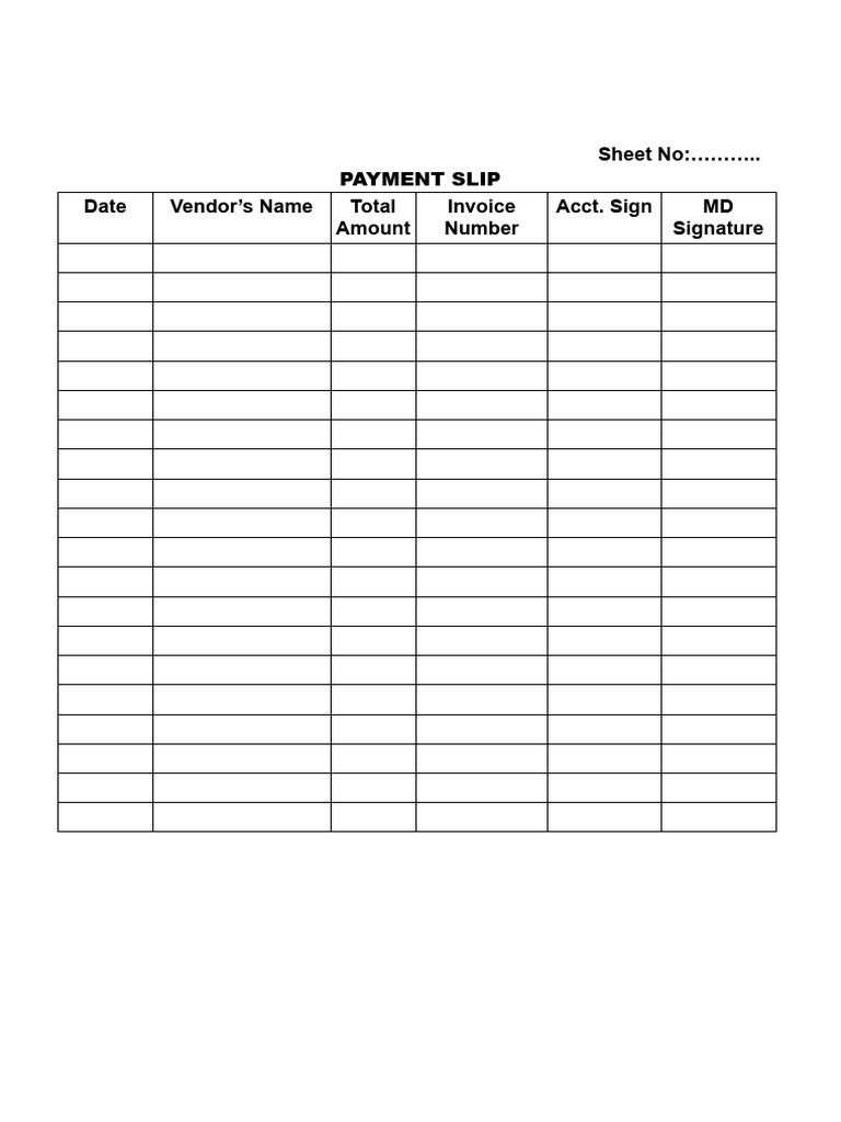 Payment and Expenses Slip - 064805 | PDF