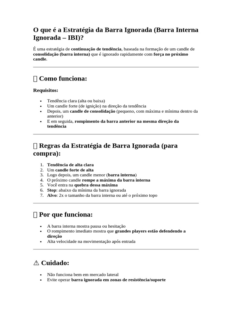 Estratégia da Barra Ignorada | PDF