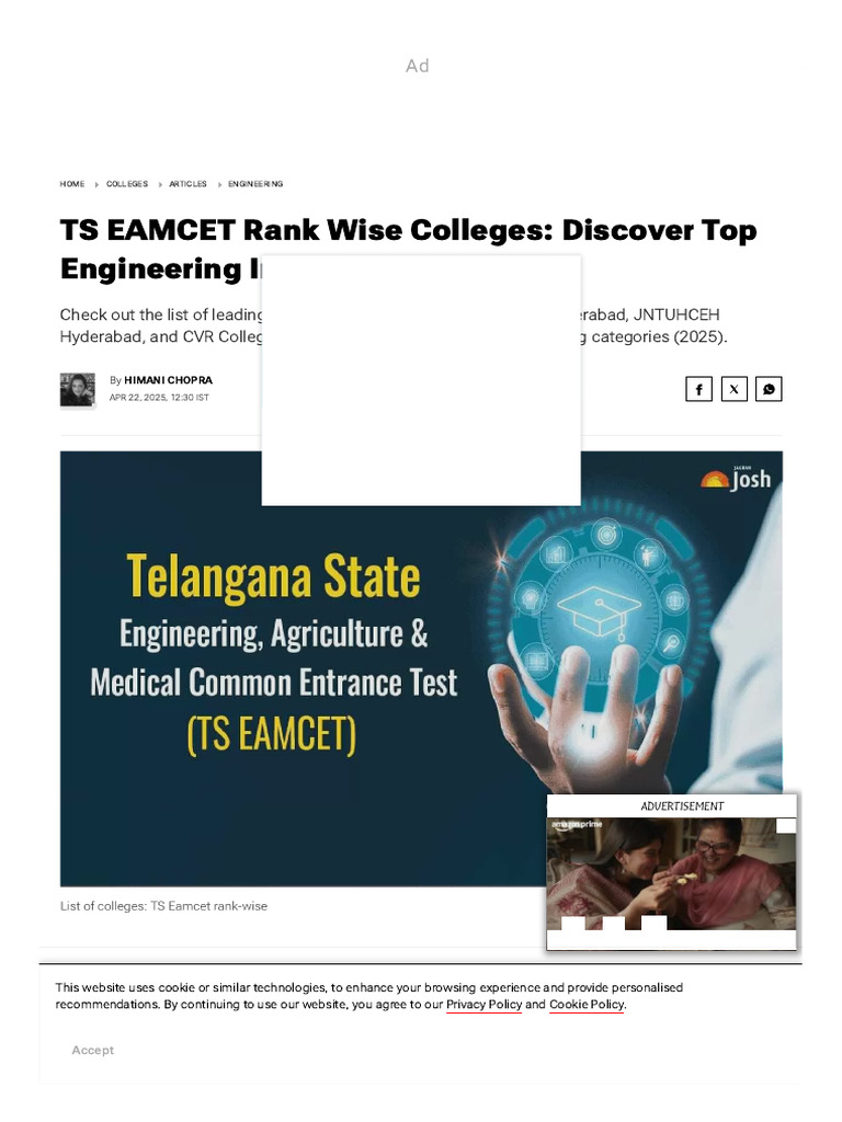 TS EAMCET Rank Wise Colleges List 2024 - Check Fees, Opening and | PDF | Qualifications