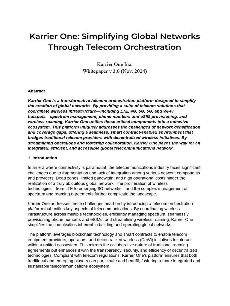 Karrier One Whitepaper V3 | PDF | Computer Network | Routing