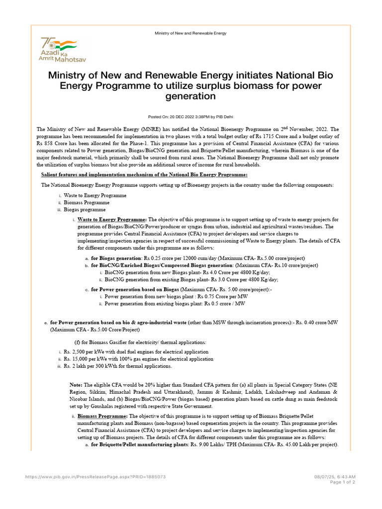 National Bioenergy Programme | PDF | Bioenergy | Power Resources