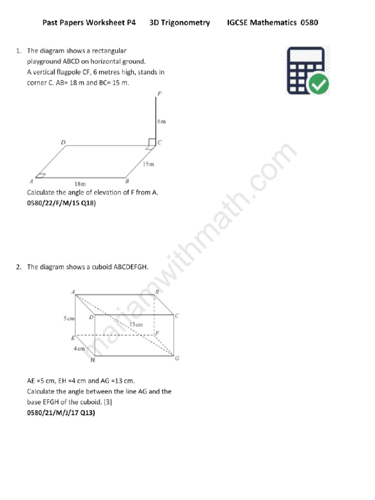 38 (F) 3D Trigonometry P4 | PDF