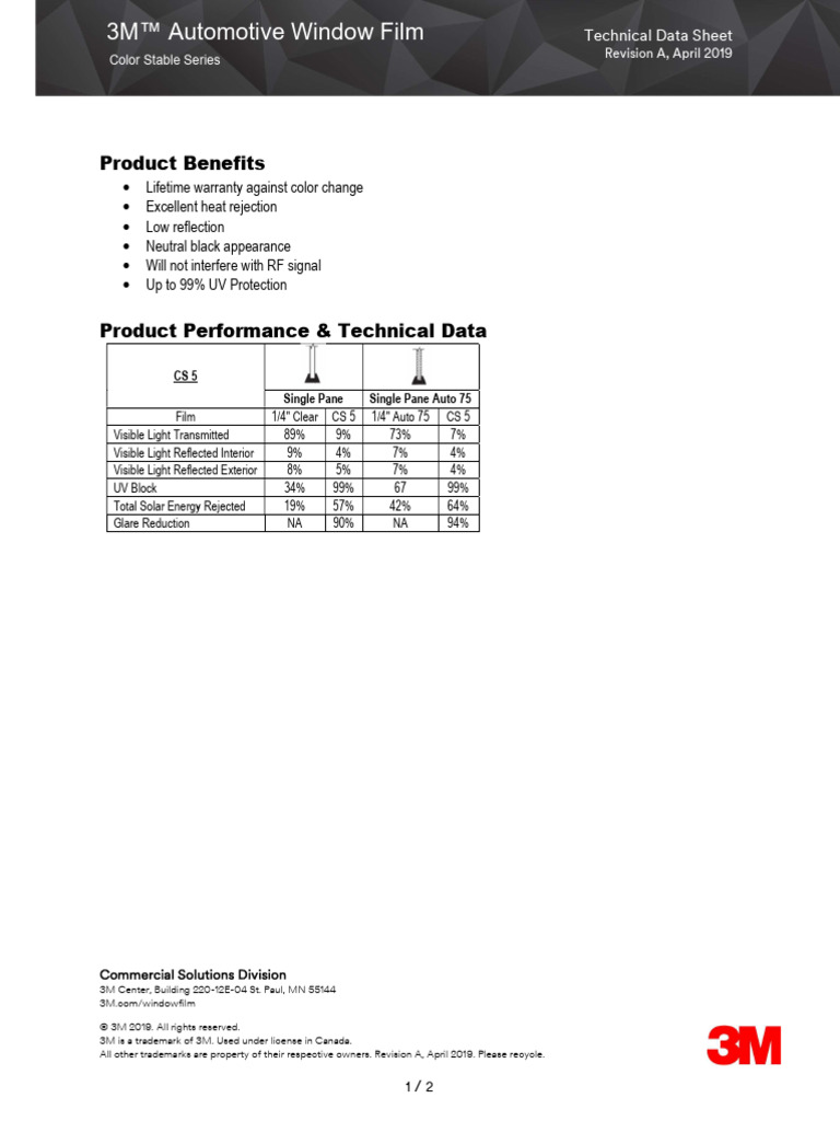 3M Automotive Window Film Data Sheet | PDF | Implied Warranty | Legal ...
