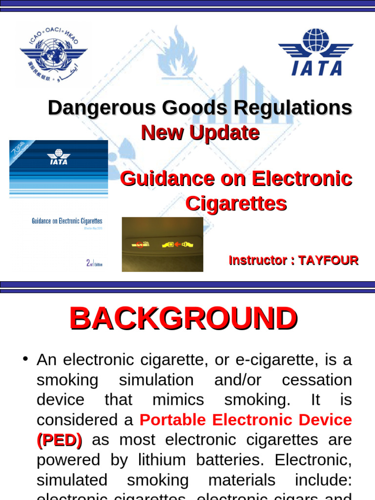Dangerous Goods Regulations New Update Guidance On Electronic ...