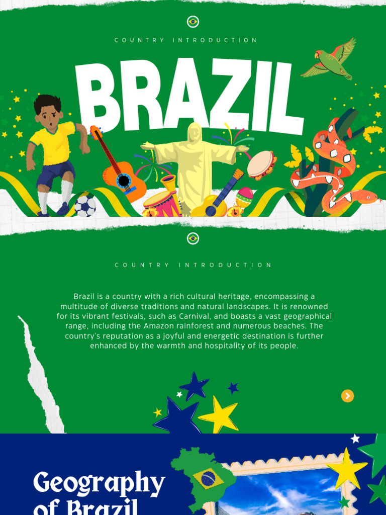 Brazil Introduction Presentation in Green and Yellow Informative Style ...
