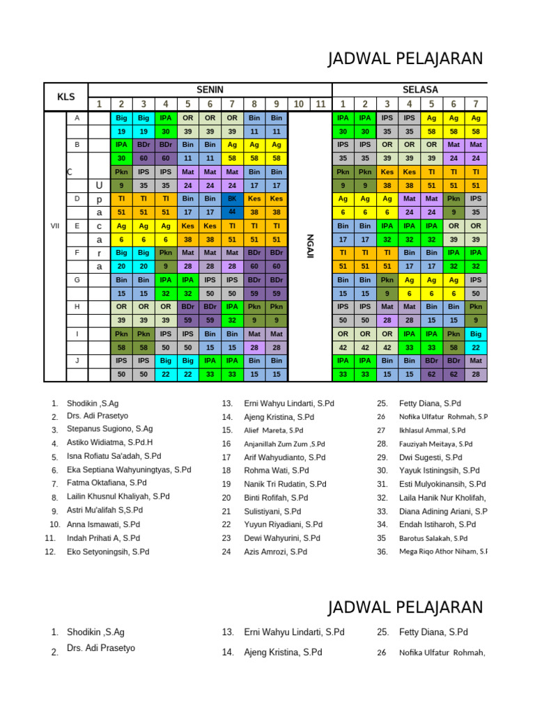 Jadwal Mengajar (25-26) | PDF