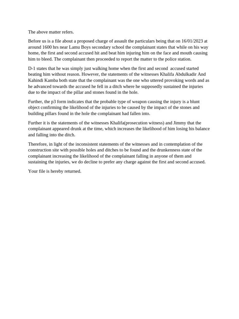 Advice Assault File | PDF
