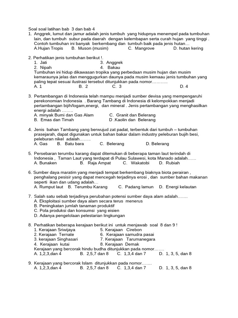 Soal Soal Latihan Bab 3 Dan Bab 4 | PDF