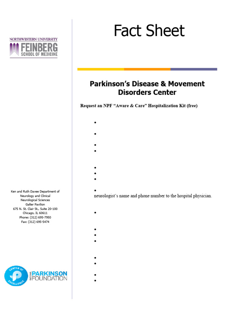 Northwestern Medicine Fact Sheet Hospital Stays en | PDF | Neurology ...