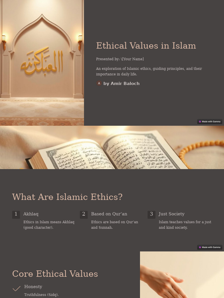 Ethical Values in Islam | PDF