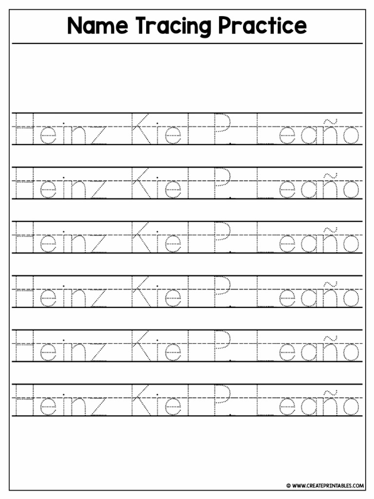 Name Writing Practice-Heinz Kiel P. LeaÃ o | PDF