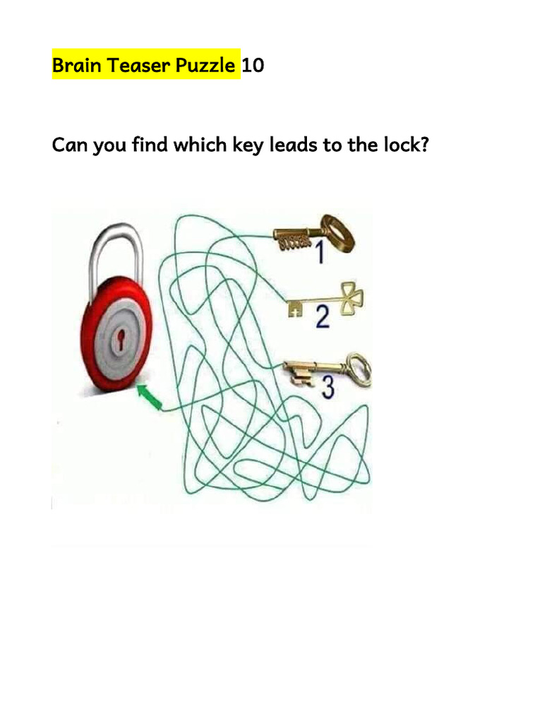 Brain Teaser Key | PDF