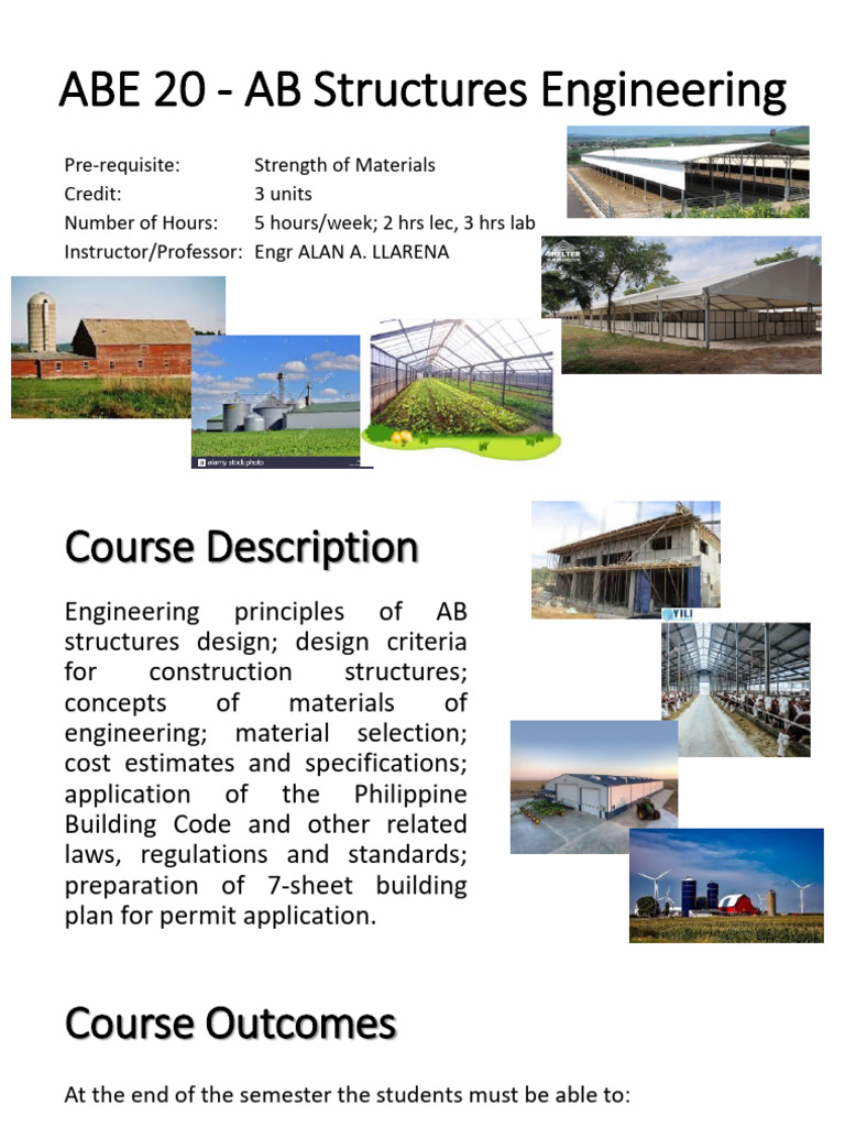 AB Structures Engineering Course Overview | PDF | Farms | Barn