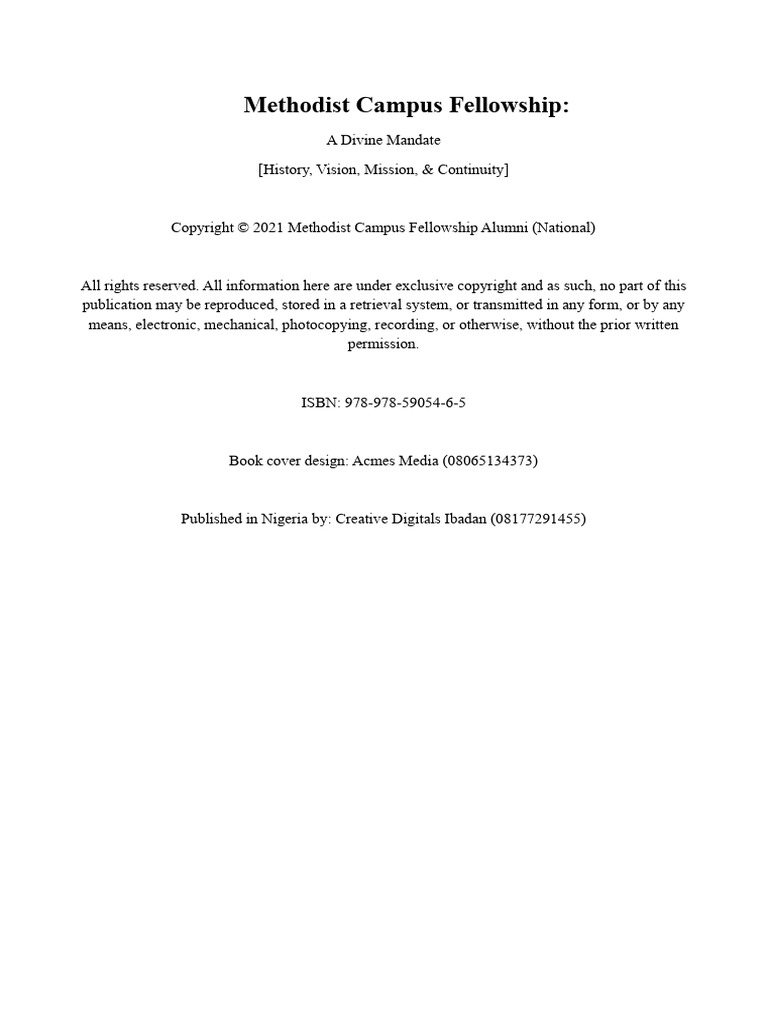 History of MCF | PDF | John Wesley | Methodism