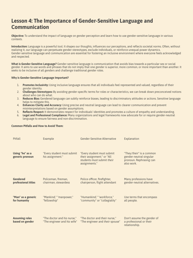 Gender-Sensitive Language Guide | PDF | Gender | Gender Studies