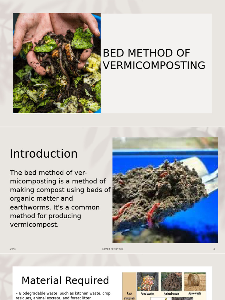 Bed Method of Vermicomposting 1 | PDF