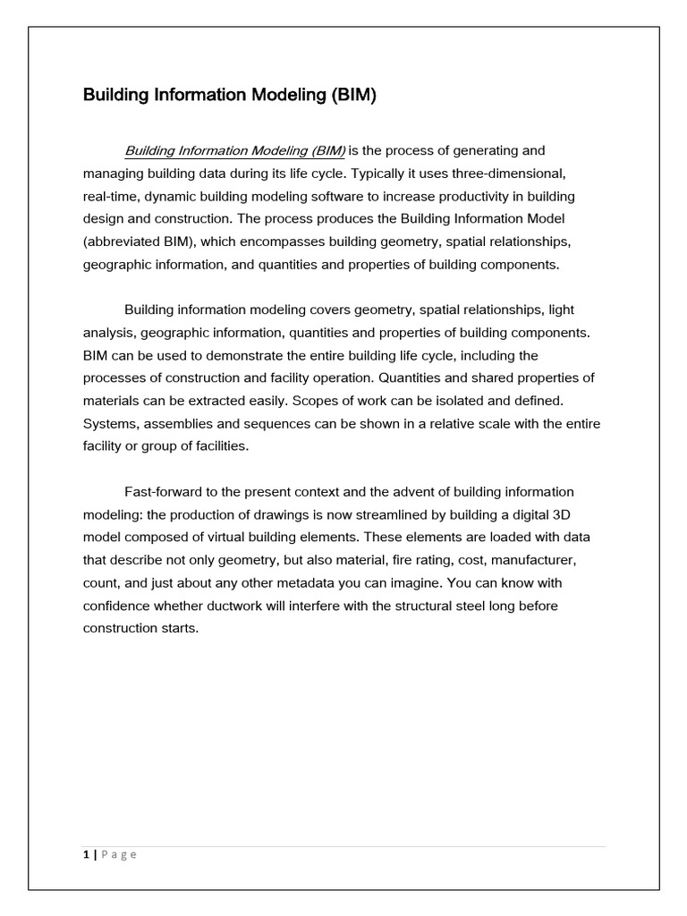 01 Building Information Modeling | PDF | Autodesk Revit | Building ...