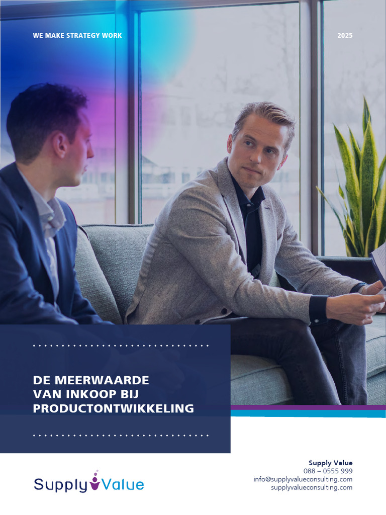Supplyvalue Whitepaper de Meerwaarde Van Inkoop Bij Productontwikkeling Los | PDF