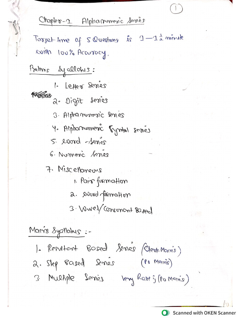 Alpha Numeric Series | PDF